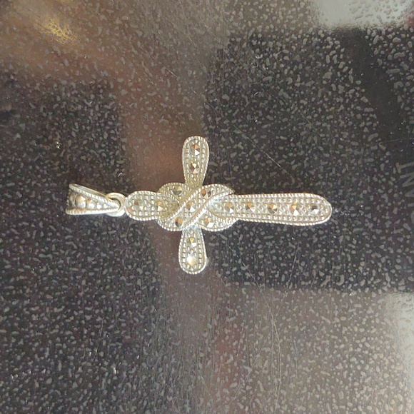 Source Unknown | Jewelry | Sterling Silver And Marcasite Cross | Poshmark